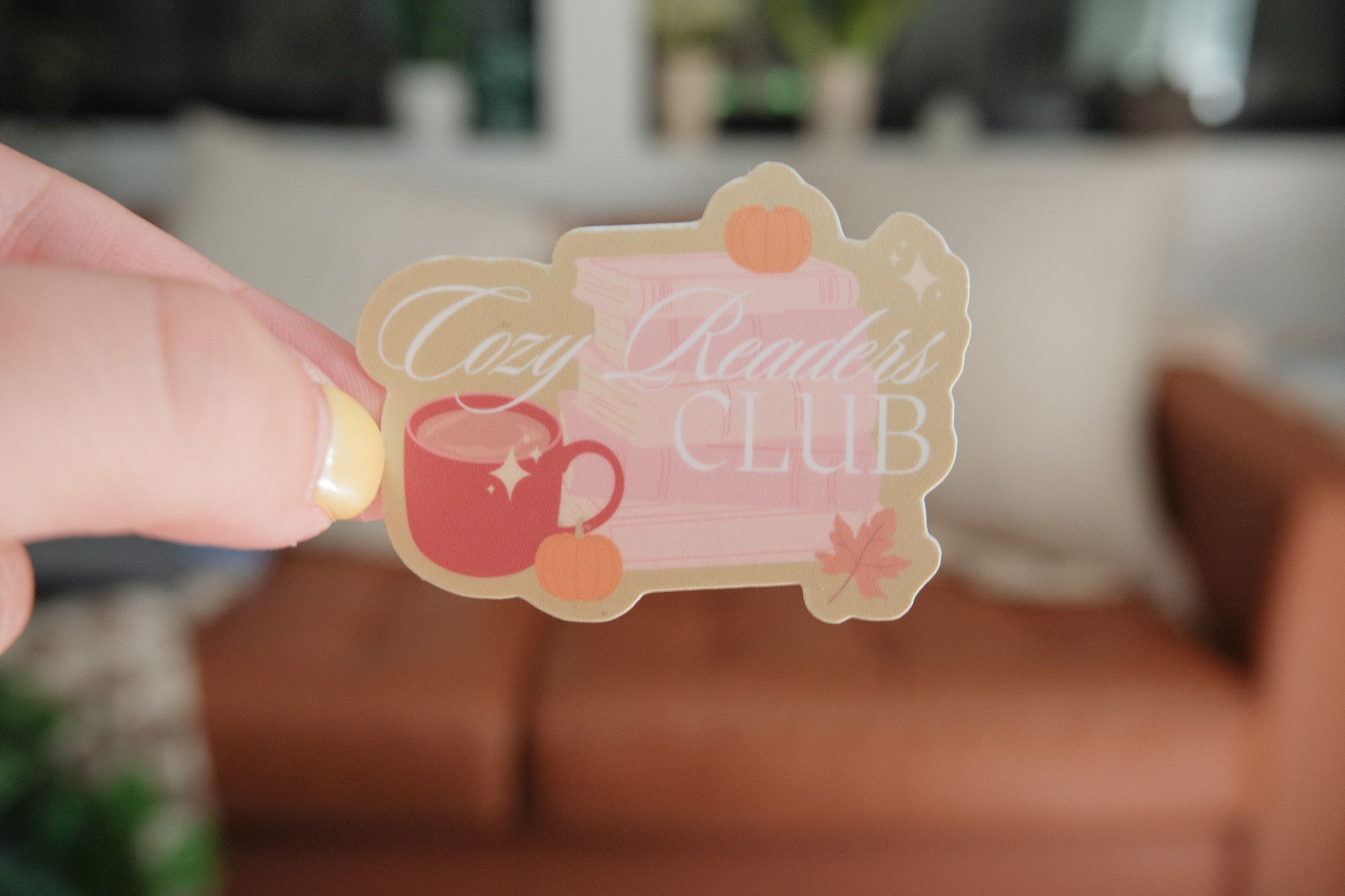 Cozy Reading Club Sticker | Fall Sticker – The Tiny Bookshelf